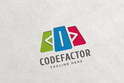 Code Factor Logo, a Branding & Logo Template by Design_Planet