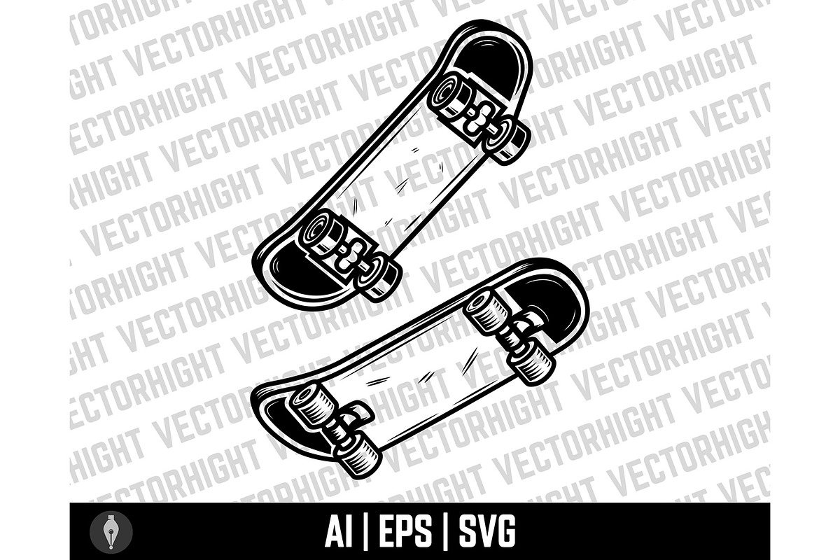 Skateboard vector, Skateboard SVG, an Icon by Vectorhight