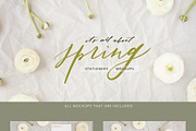 Spring Styled Stationery Mockups, a Print Template by eclosque