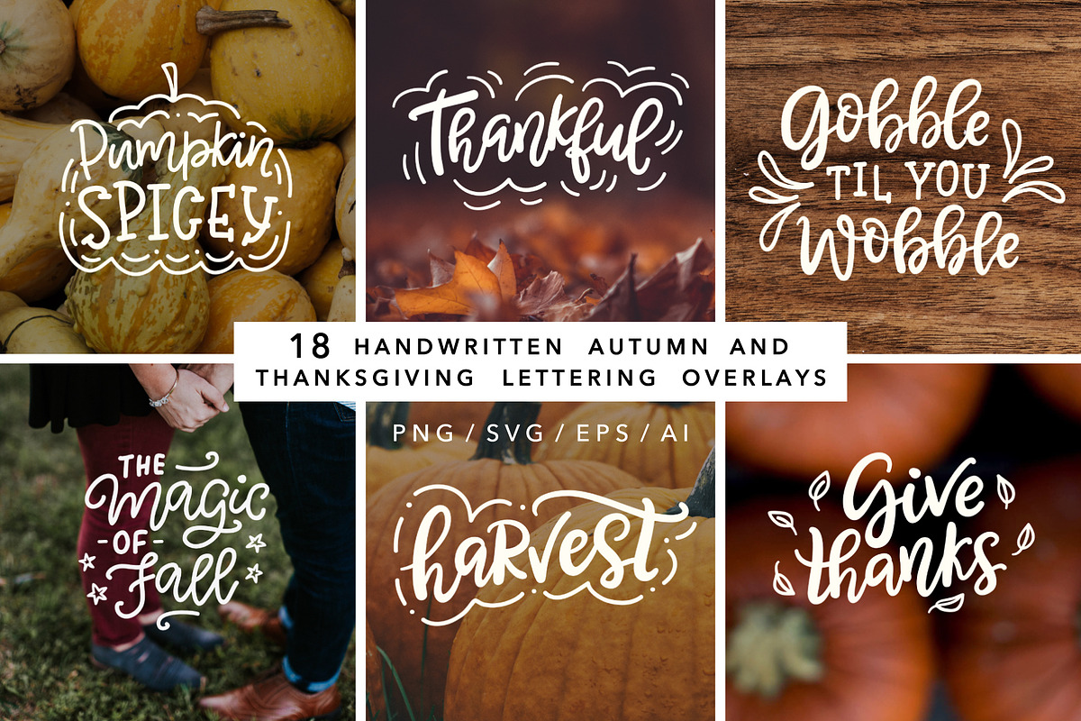 Autumn Thanksgiving Overlays Pack, a Graphic by Katrinelly