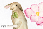 Easter bunny png watercolor clipart, an Illustration by WatercolorWind