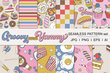 Fast Food Seamless Patterns | Graphic Patterns ~ Creative Market