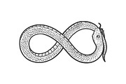 snake infinity sign sketch vector, an Animal Illustration by AlexArt
