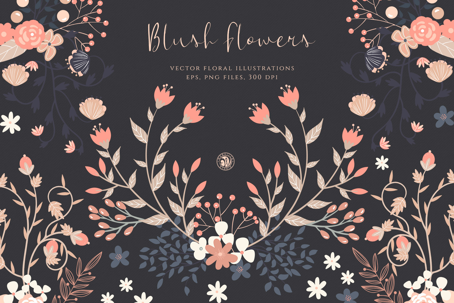 Blush Flowers, a Decorative Illustration by Bloomart Studio | Creative ...