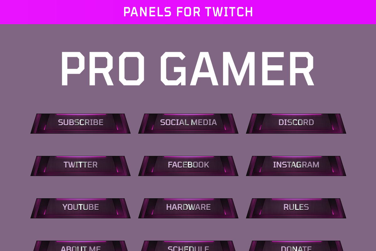 Pro Gamer - Twitch Panels, a Graphic by Gear Store