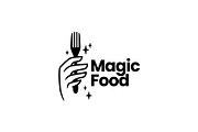 magic food fork hand logo vector | Branding & Logo Templates ~ Creative ...