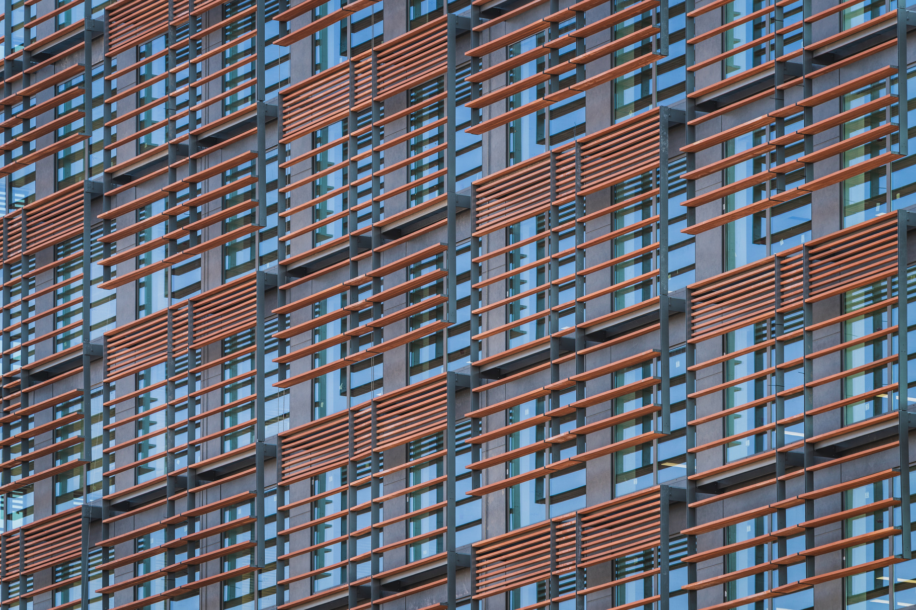 Geometric facade of a city building featuring minimalist architecture ...