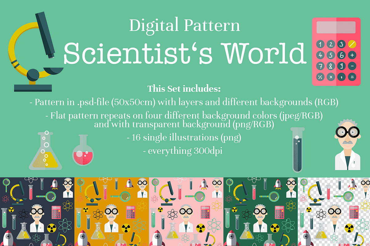 Scientist's World Pattern, a Pattern Graphic by koberstein