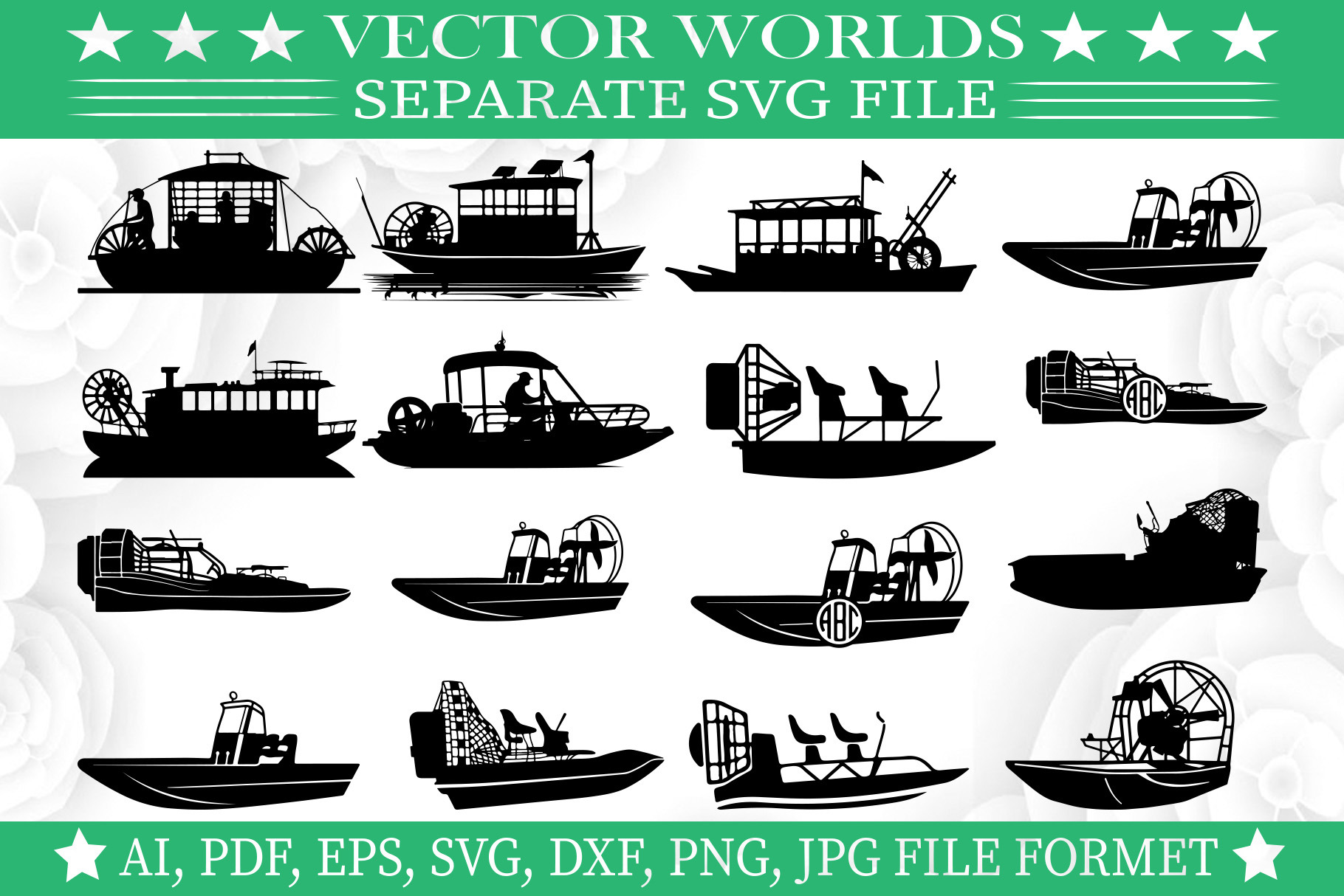 Airboat SVG, Airboat's SVG, an Object Graphic by VectorWorlds