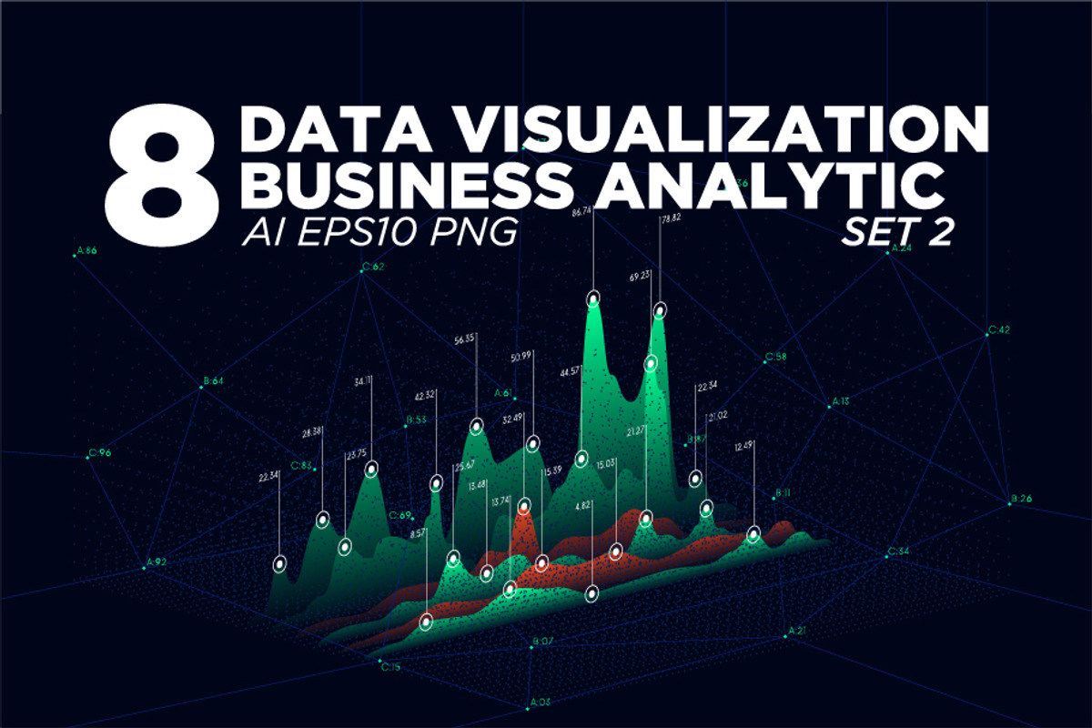 8 Data visualization background, a Finance Illustration by MaximGertsen