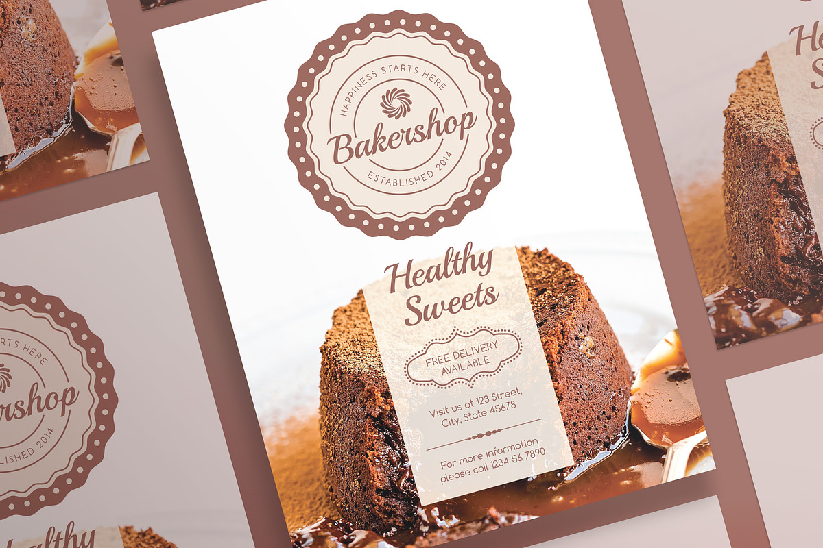 Posters | Baker Shop, a Flyer Template by Amber Graphics | Creative Market