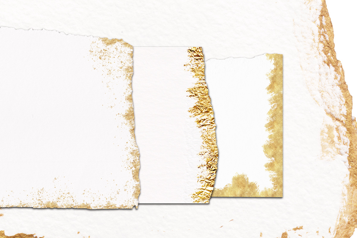 40 Gold plated torn paper elements, an Object Graphic by Liquid ...