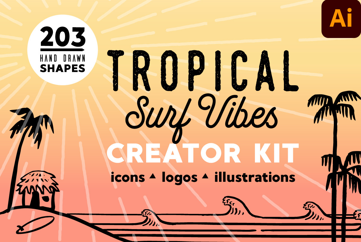 TROPICAL SURF VIBES - Creator Kit, an Icon by Walking_Designs