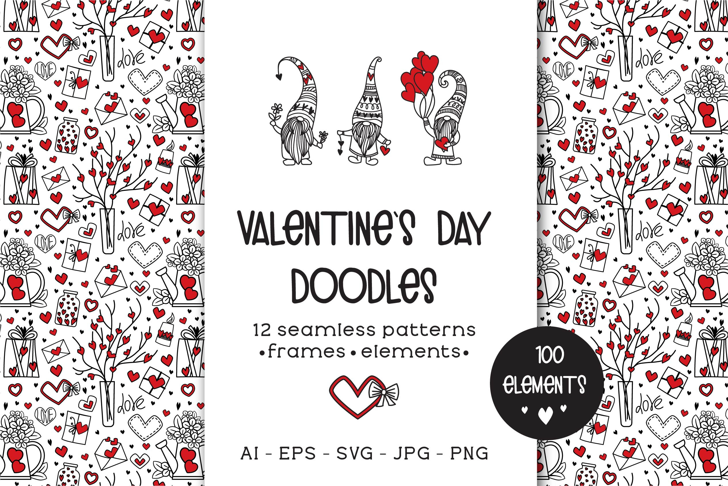 Valentines Day Doodles, a Texture Illustration by Elinorka