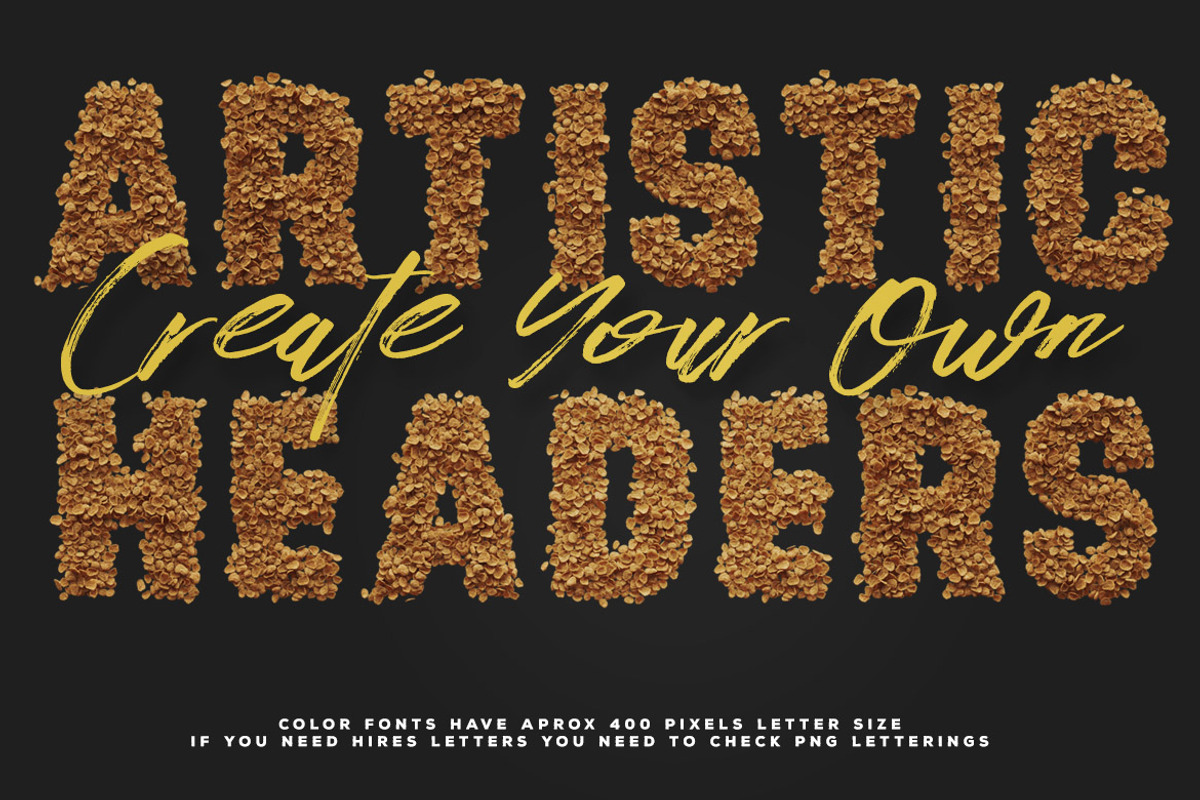 Corn Flakes - 3D Color SVG Font, a Font by Deeezy