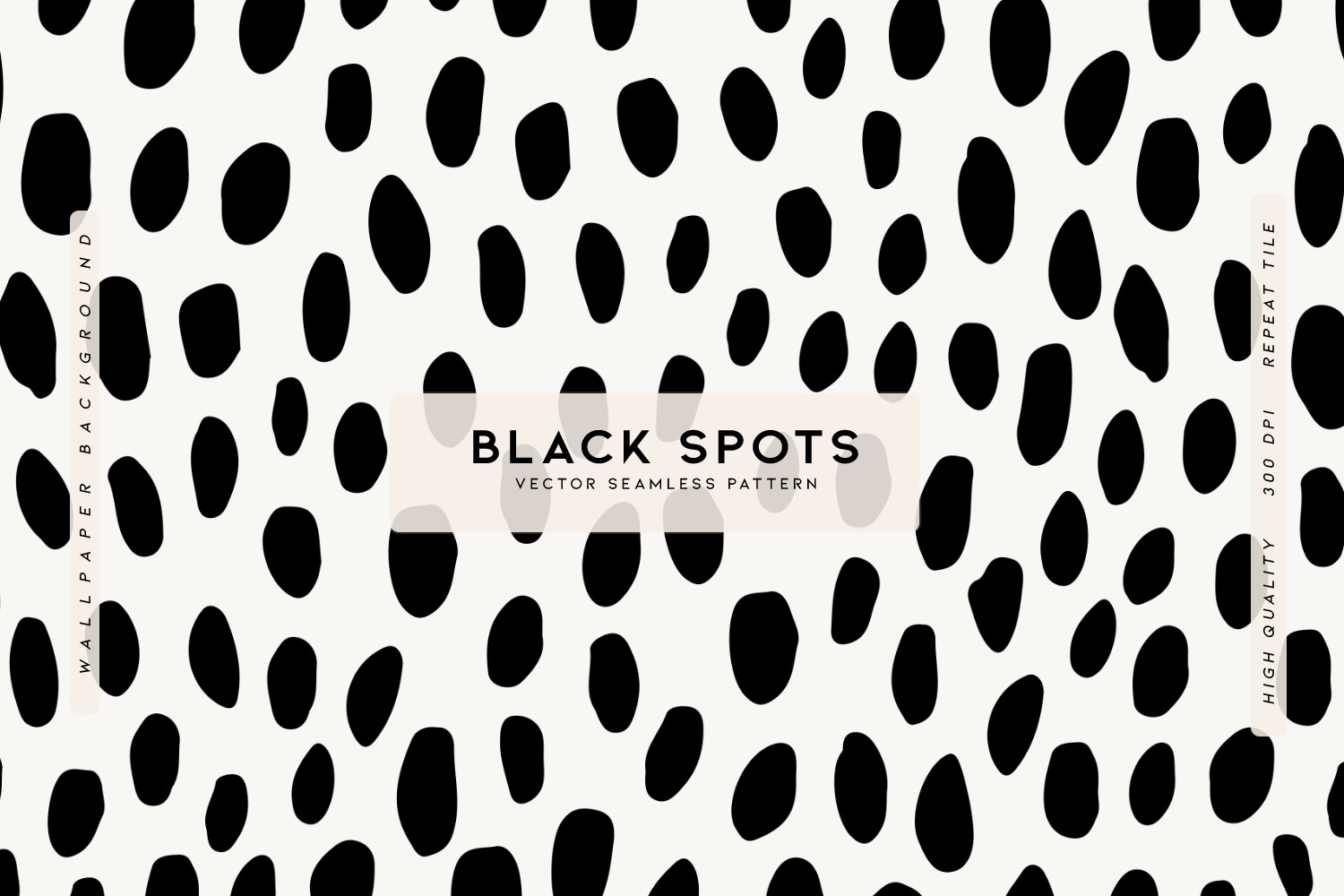 Black Spots, a Pattern Graphic by MalyskaStudio