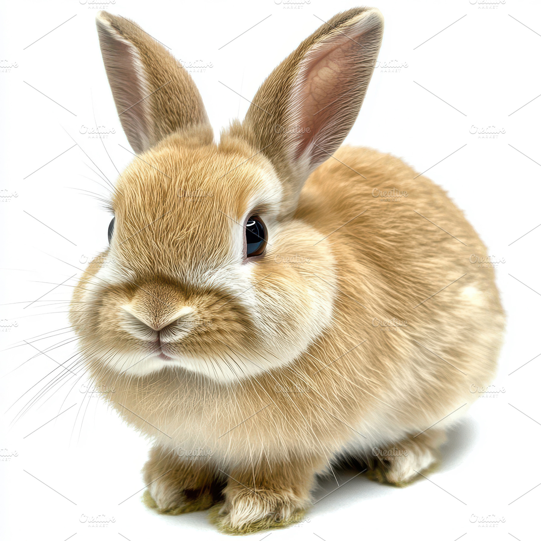 Adorable Fluffy Brown Rabbit Isolate, an Animal Photo by Pixeness Studio