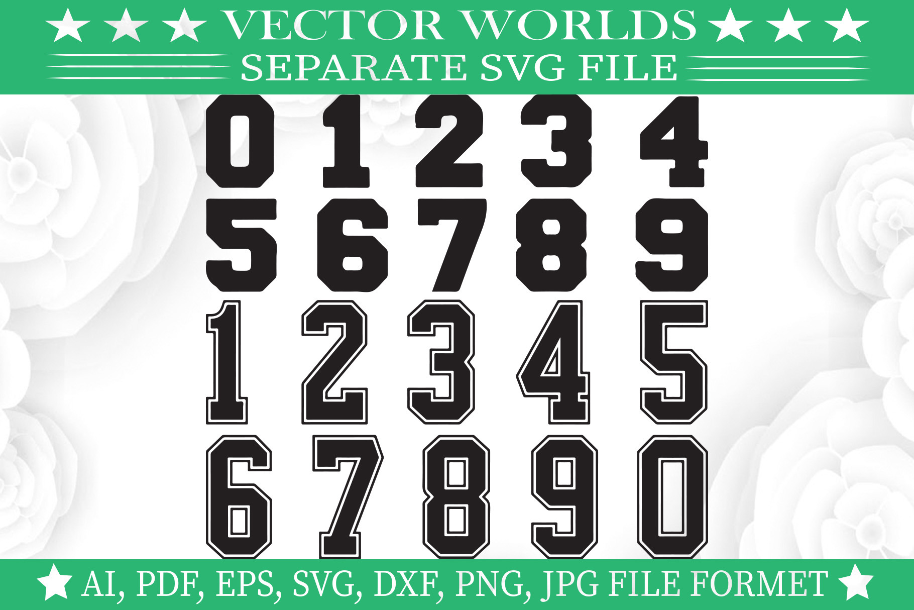 Sports Jersey Numbers Svg, an Object Graphic by VectorWorlds
