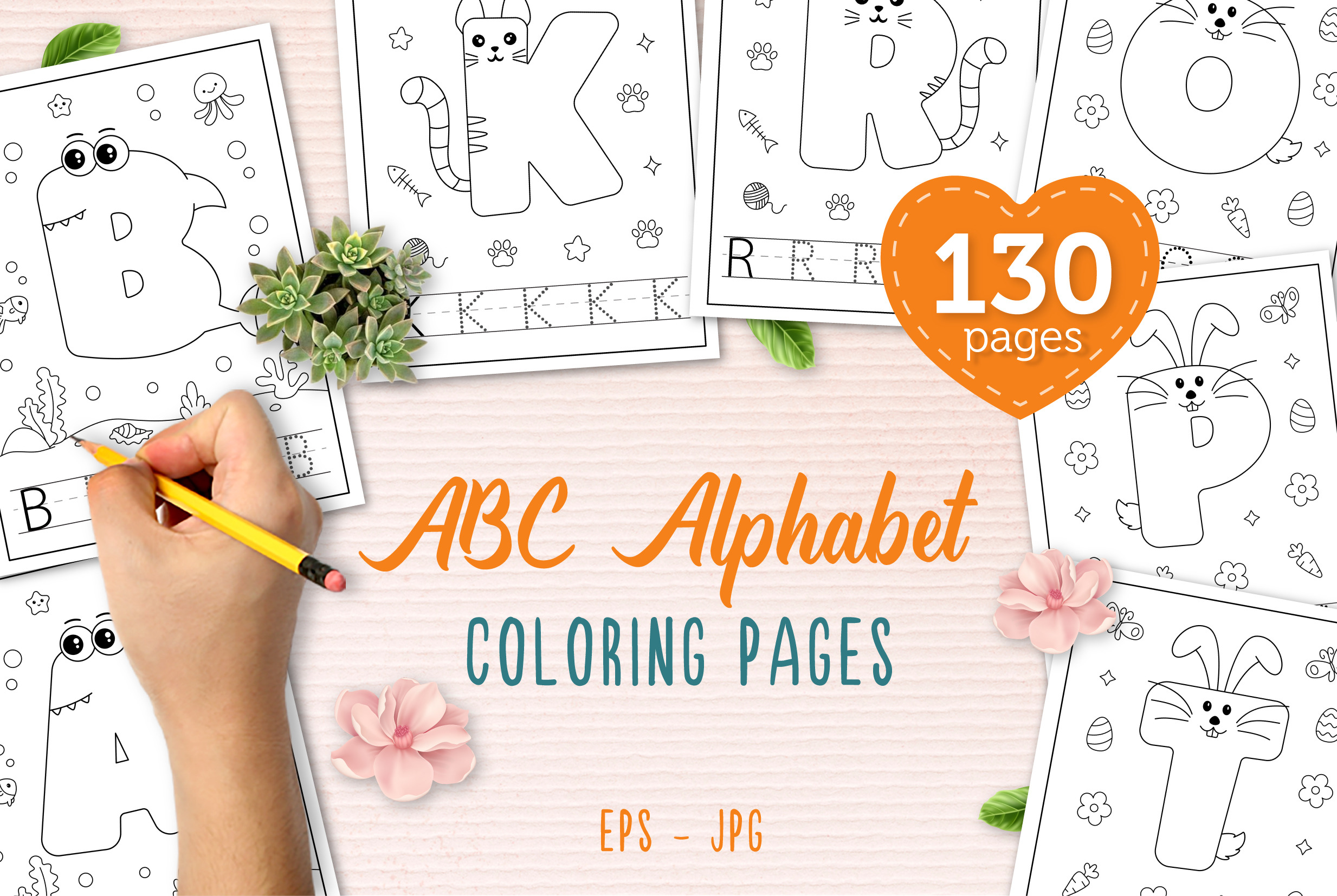 130 ABC Alphabet Vector Coloring, an Education Illustration by Blue ...