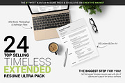 Timeless Resume Ultra Extended Pack, a Resume Template by SNIPESCIENTIST