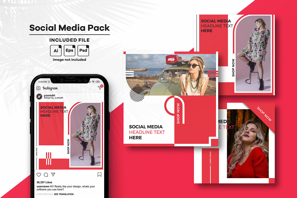 Social Media Post Template, a Social Media Template by yuanesei