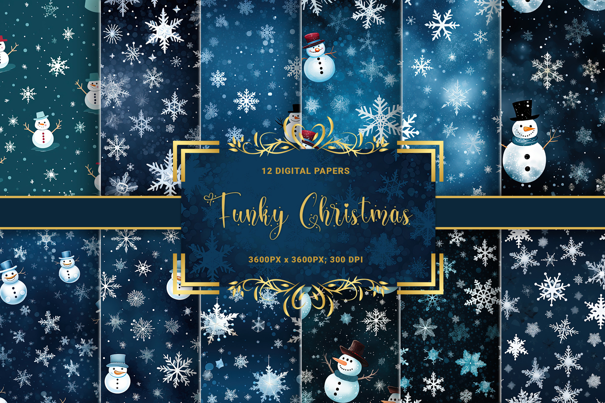 Funky Christmas Digital Papers
