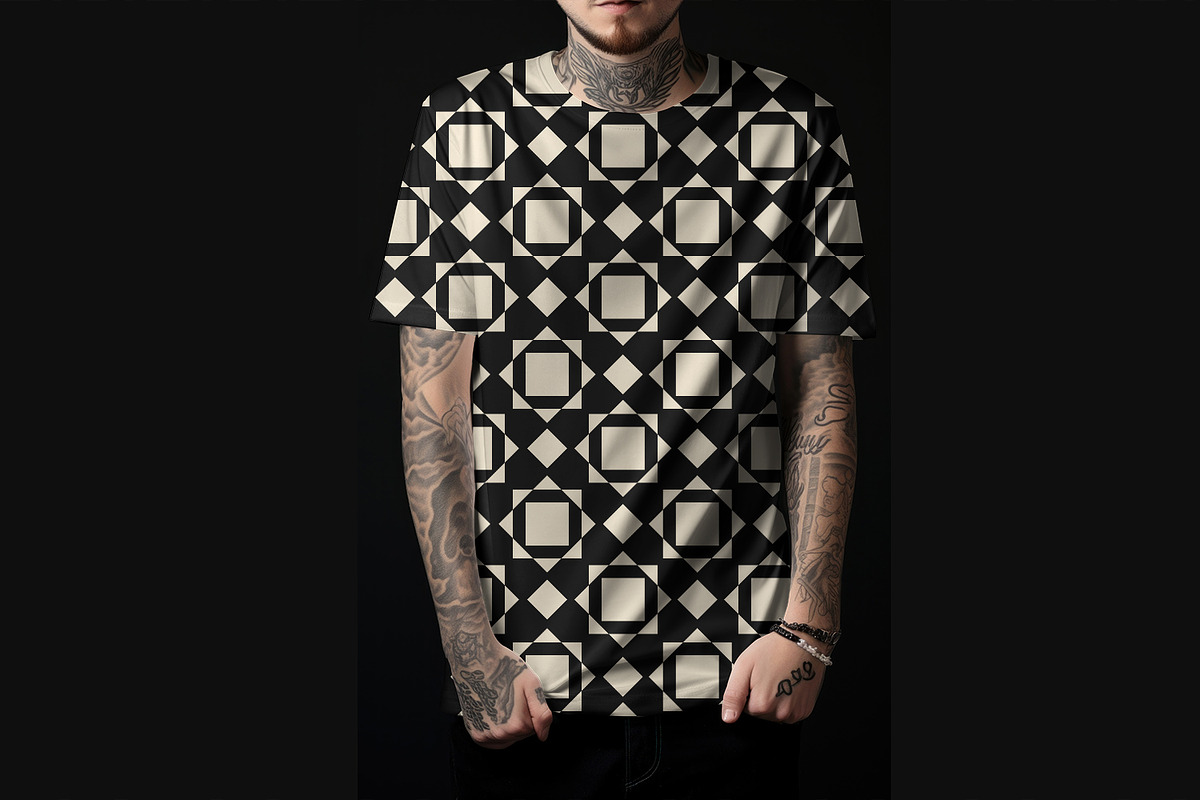 Geometric Monotone Pattern, a Wallpaper Graphic by MalyskaStudio