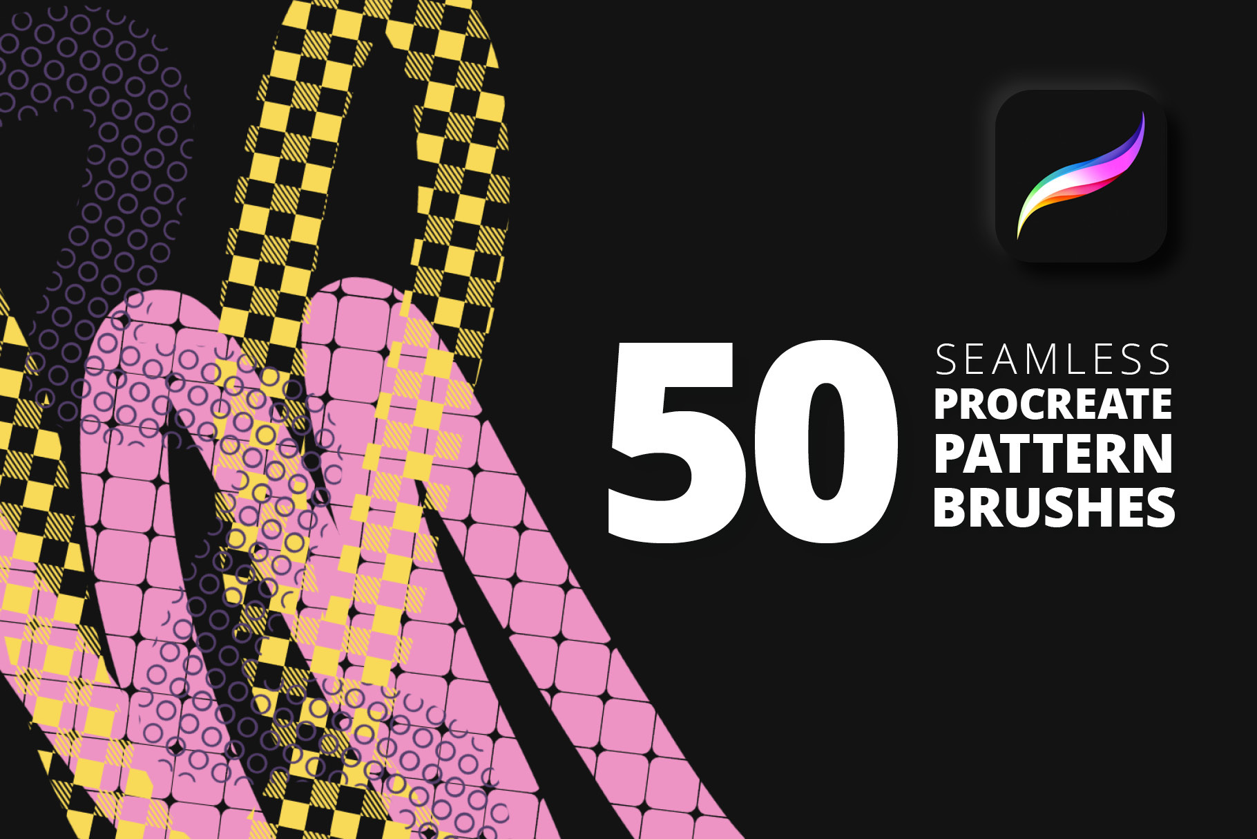 50 Seamless Procreate Pattern Brushes | Creative Market