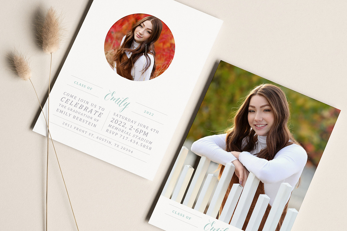Graduation Announcement PSD, an Invitation Template by By Stephanie Design