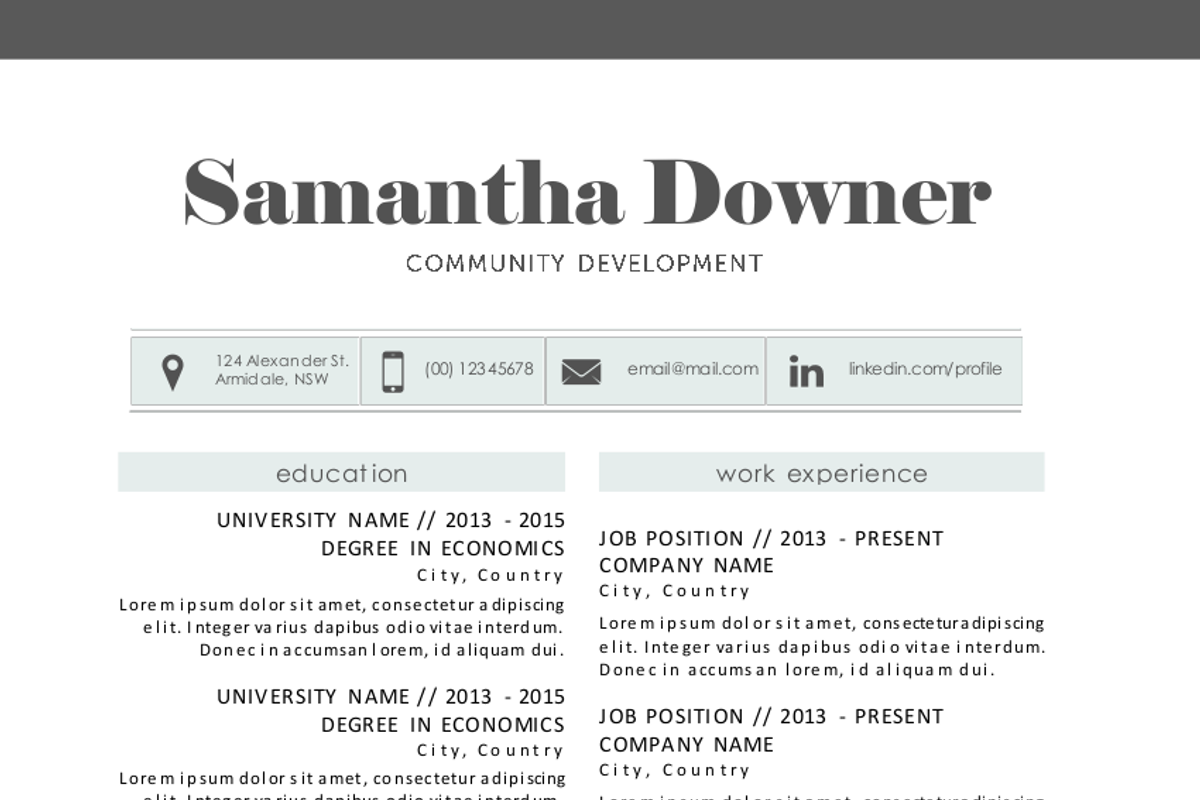 2 in 1 modern Word resume, a Resume Template by Inkpower