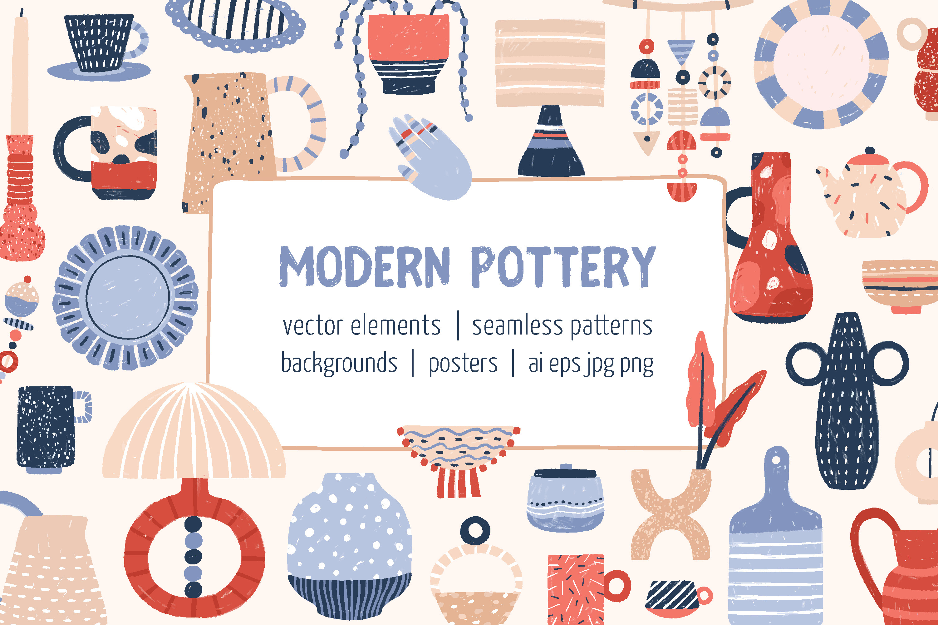 Modern pottery bundle, a Decorative Illustration by Good Studio