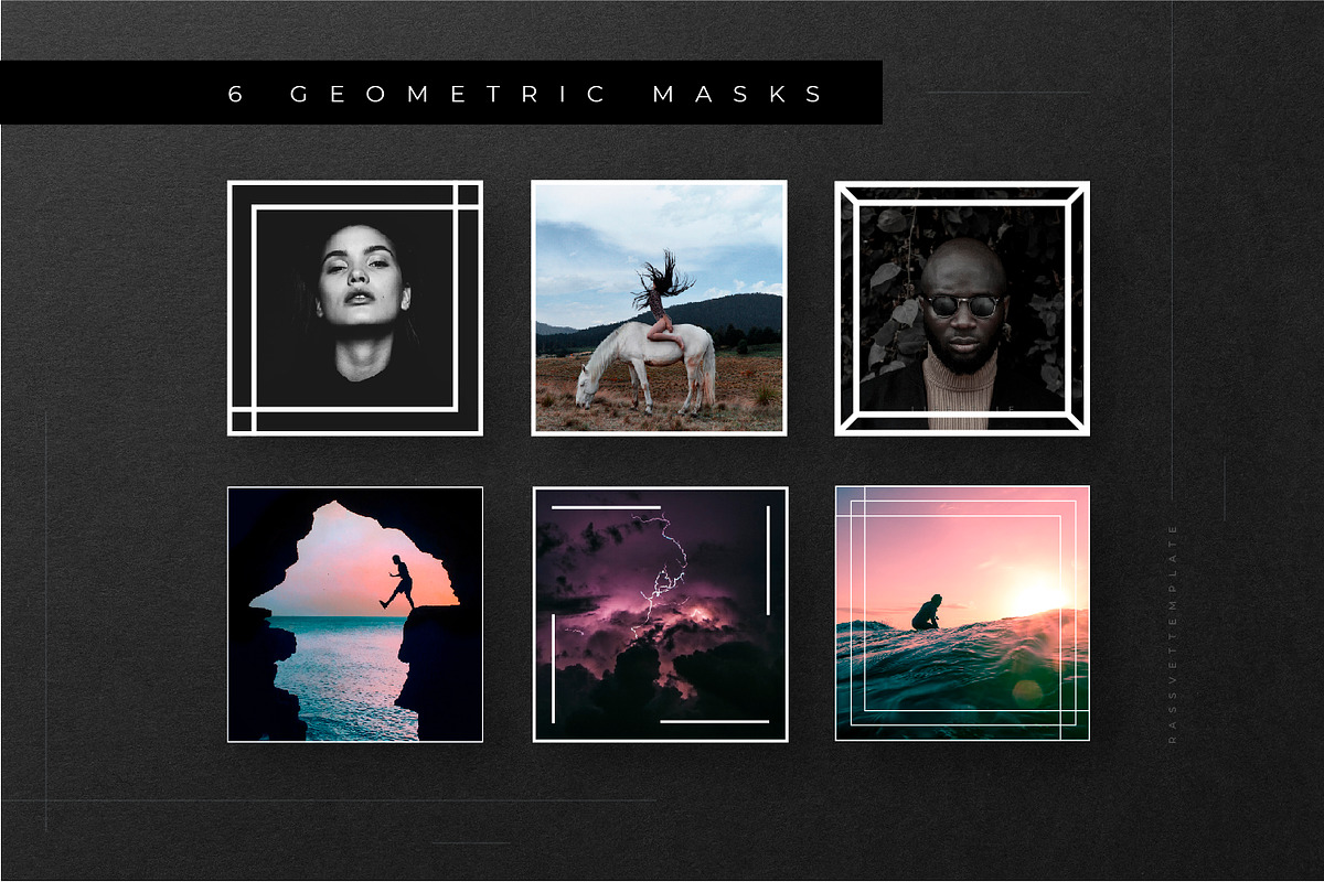100 Overlay Shapes Instagram Masks, a Social Media Template by The Muza