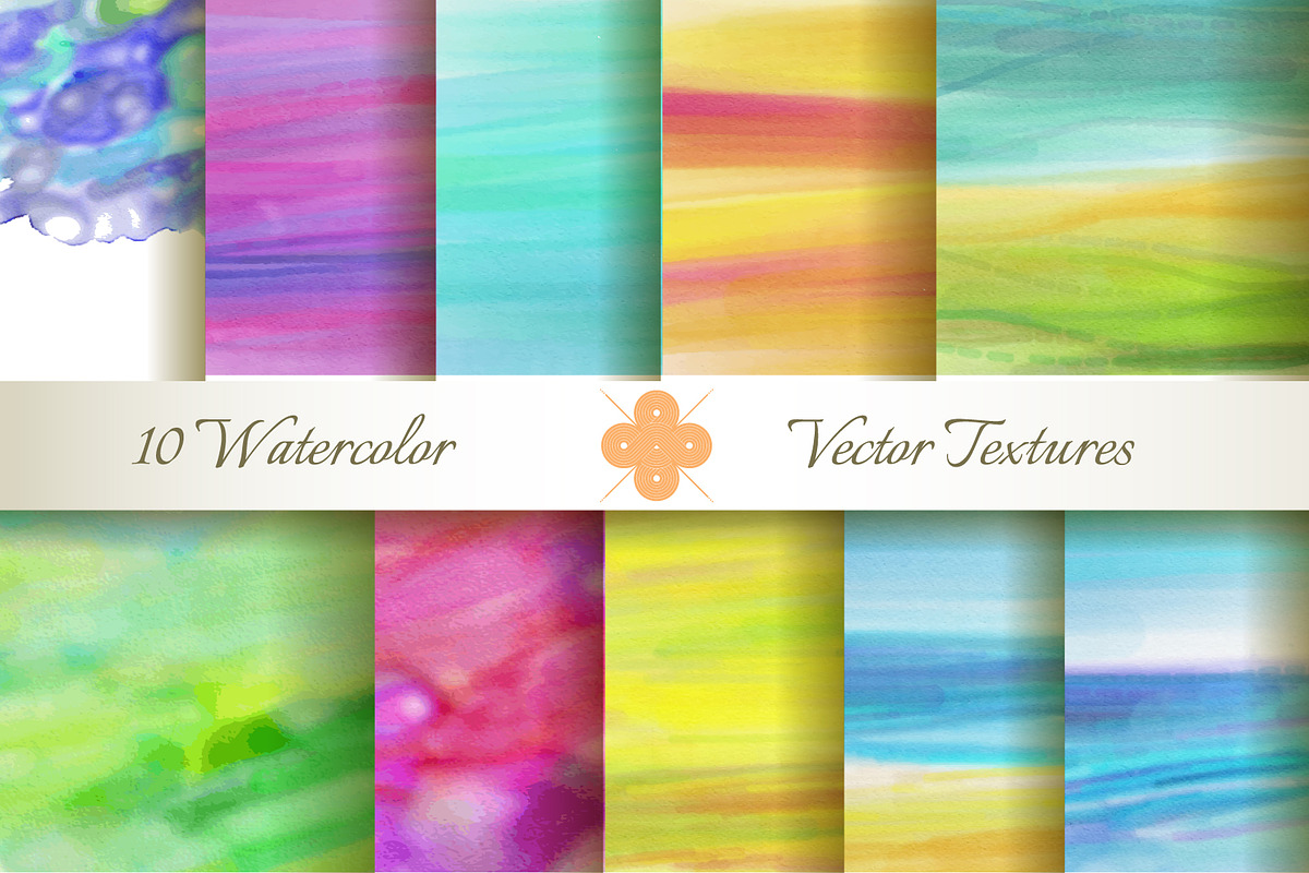 10 Watercolor Vector Textures, a Texture Graphic by Patternalized