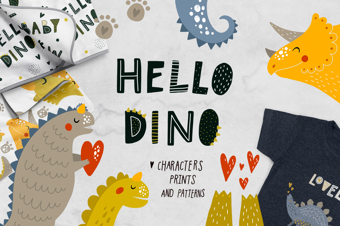 Cute Dinosaurs - Hello Dino, an Animal Illustration by tatiletters ...