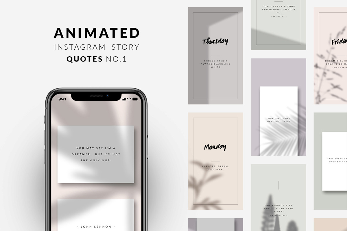 ANIMATED Insta Story Quotes - Shadows | Creative Market