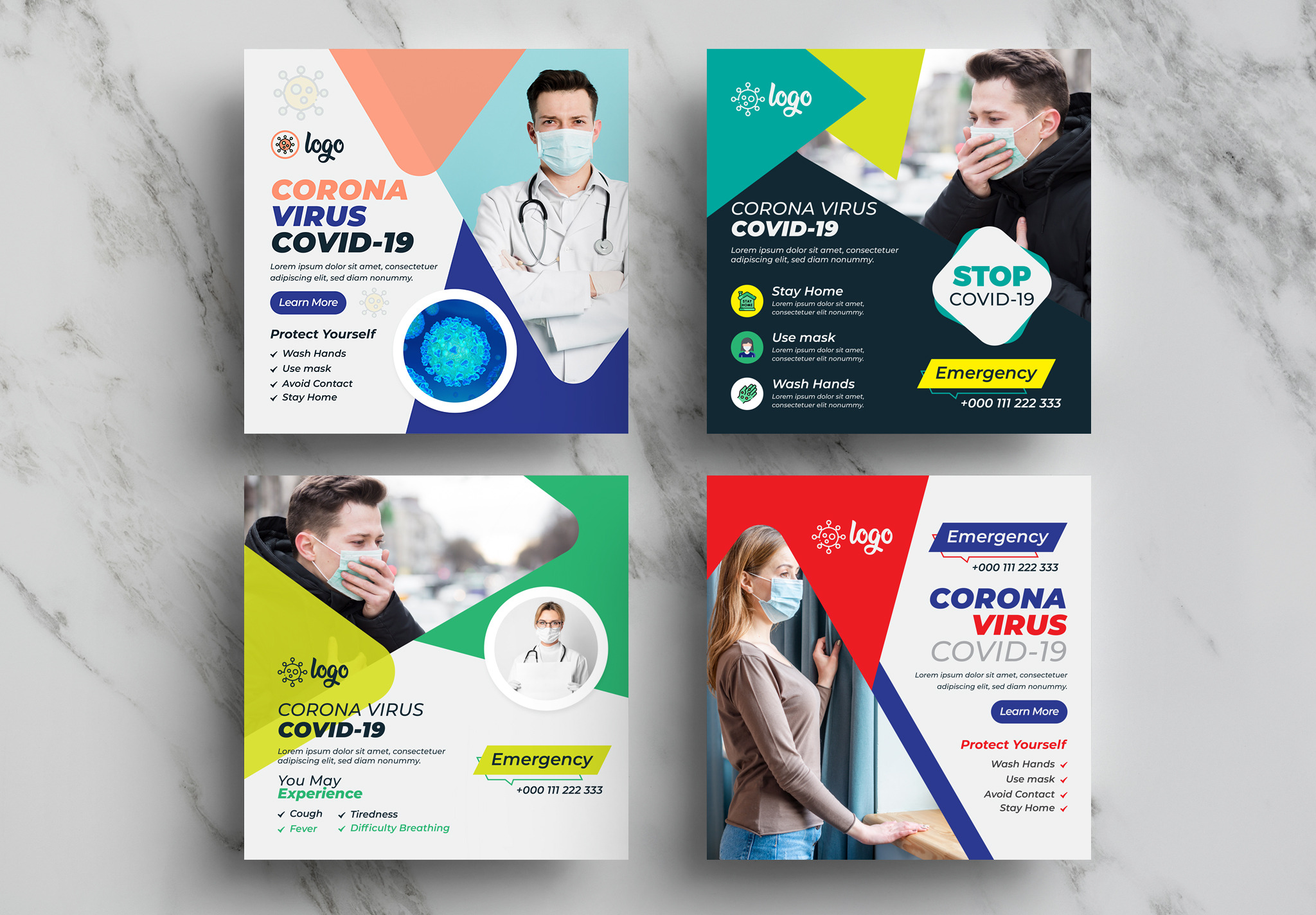 Corona Virus Social Media Template, a Social Media Template by Cristal ...