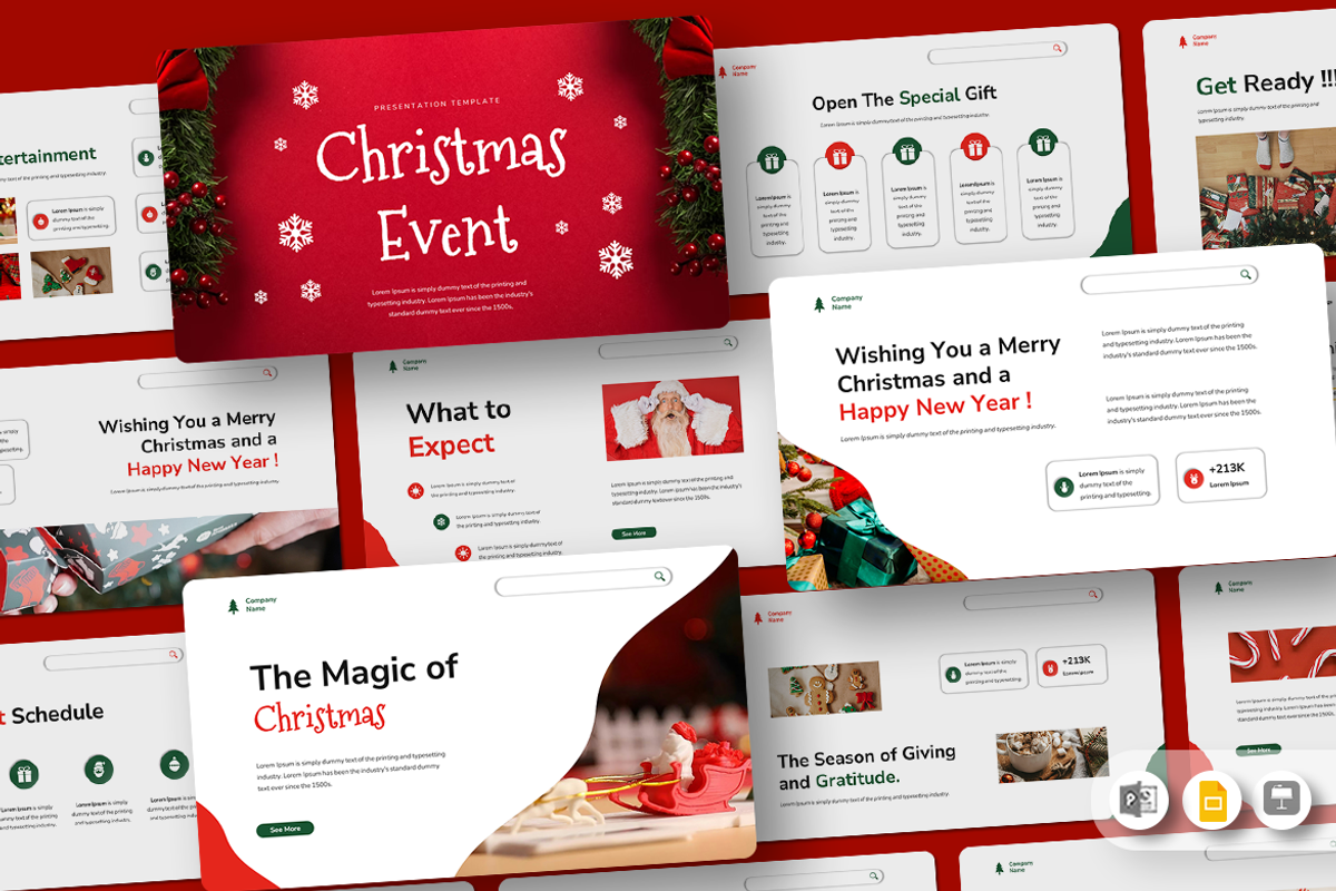 Christmas Event - Google Slides, a Presentation Template by QR Design ...