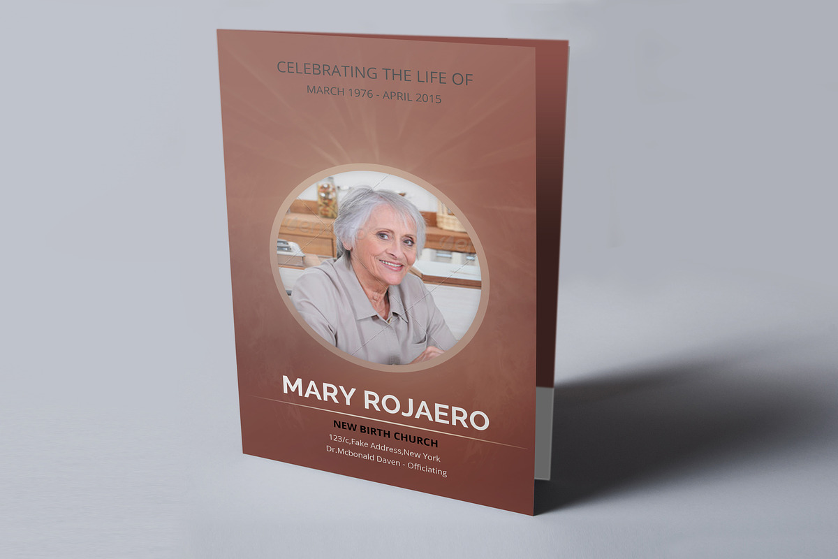 Funeral program brochure-V104, a Brochure Template by Template Shop