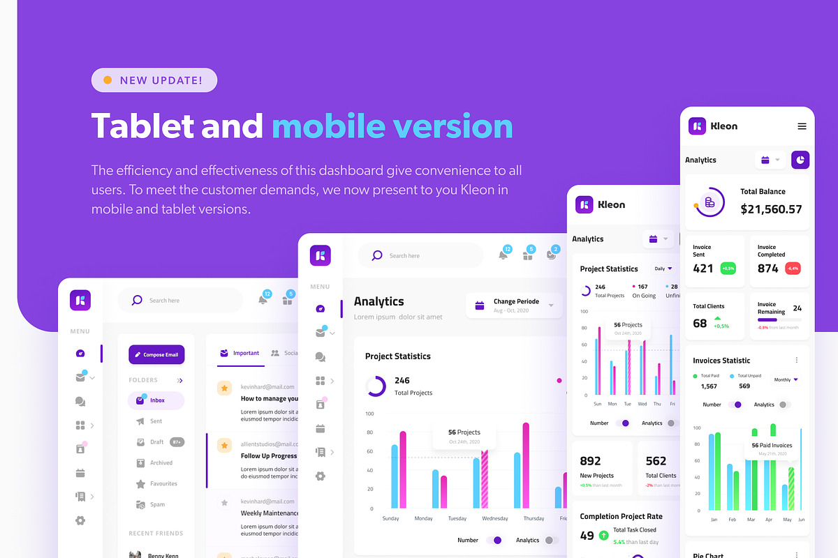 Kleon - Clean Admin Panel Dashboard