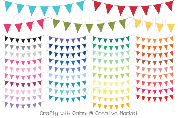 Triangle Pennant Bunting in 38Colors, an Object Graphic by Crafty with ...
