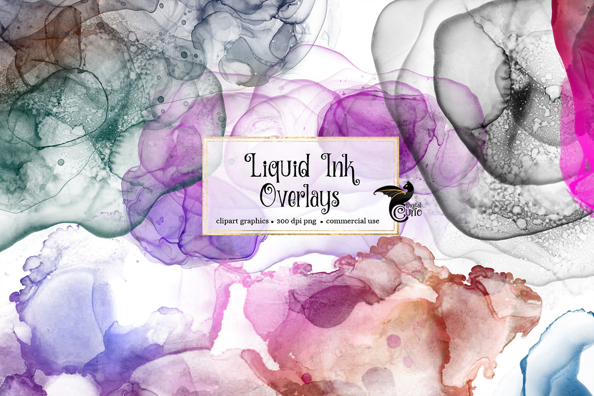 Liquid Ink Overlays, an Object Graphic by Digital Curio