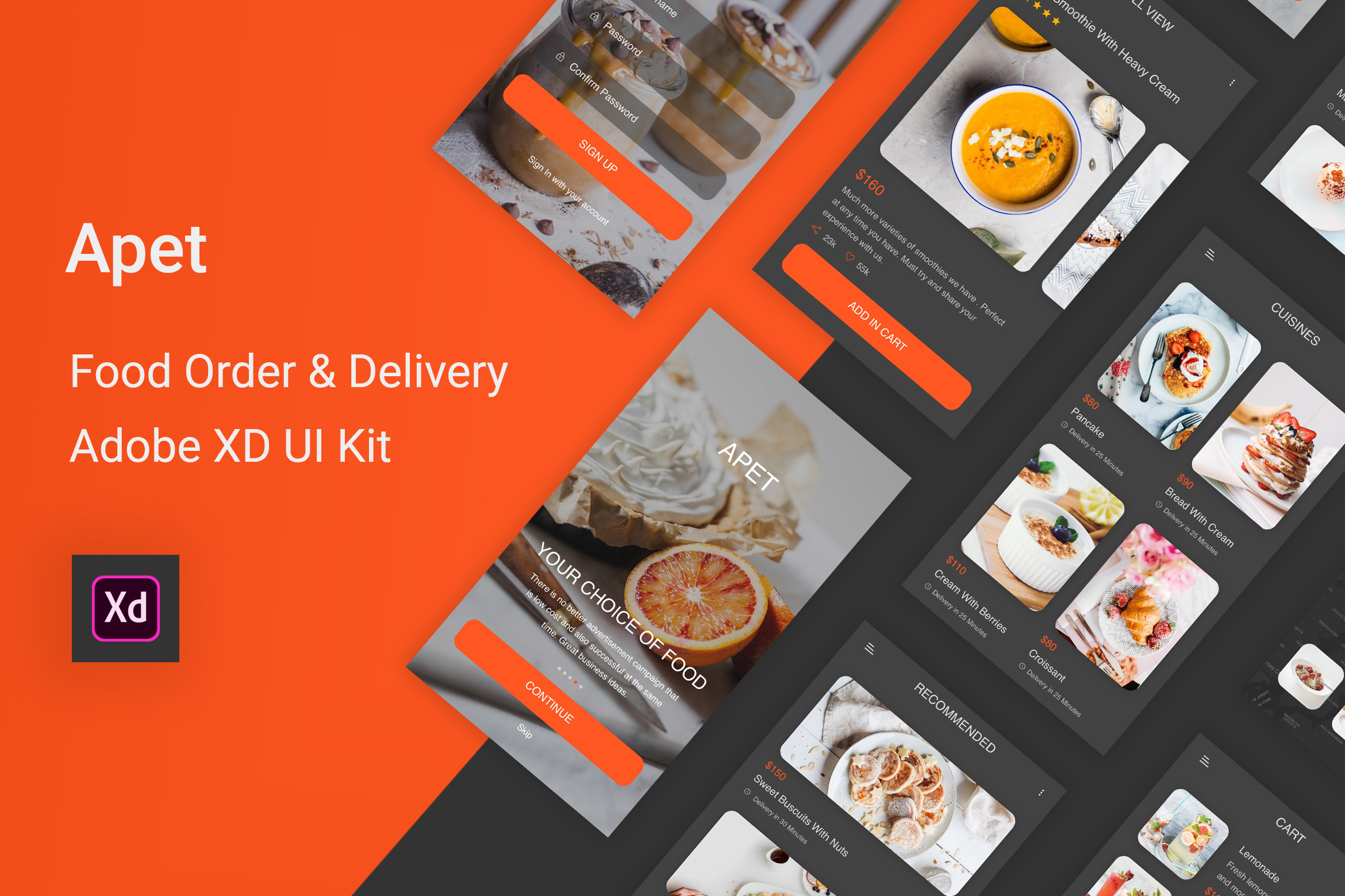 Food Order & Delivery UI Kit (XD), an UI Kit Template by themelove