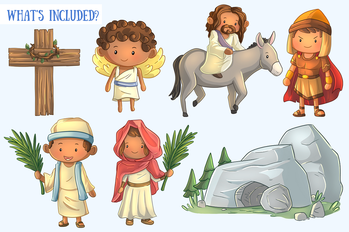 Easter Story Clip Art Collection, an Illustration by Keepin' It Kawaii