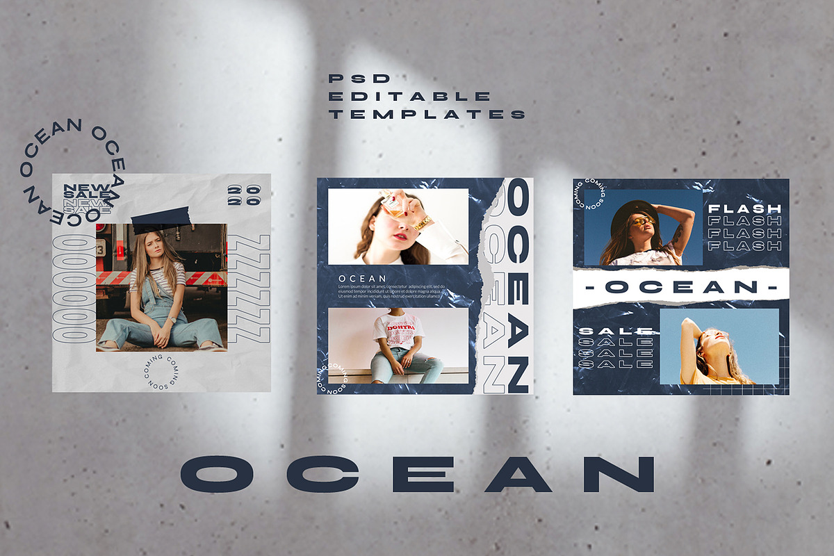 OCEAN Instagram Template, a Social Media Template by Compaq_Creative