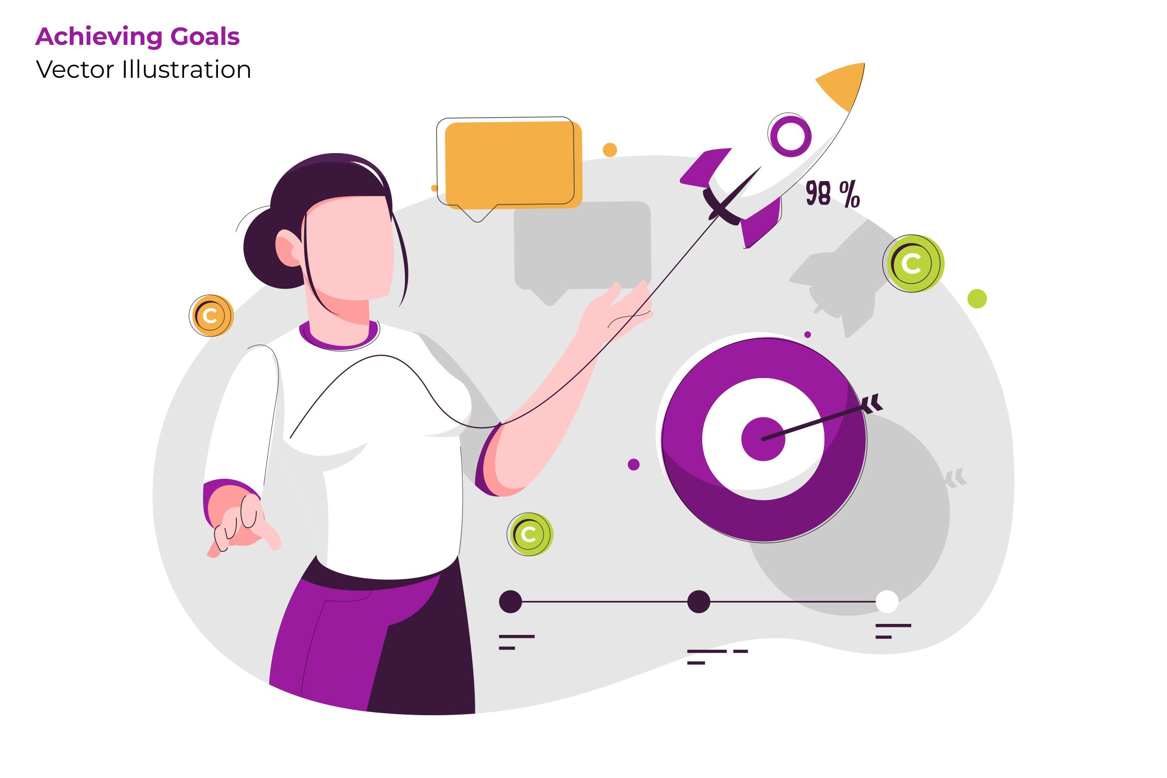Achieving Goals - Vector Illustratio, an Illustration by AQR Studio