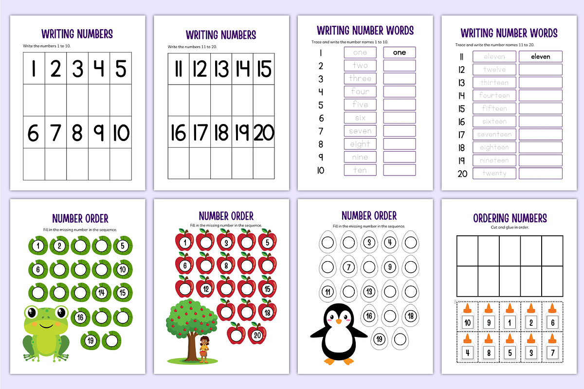 Kindergarten Numbers Workbook Kids