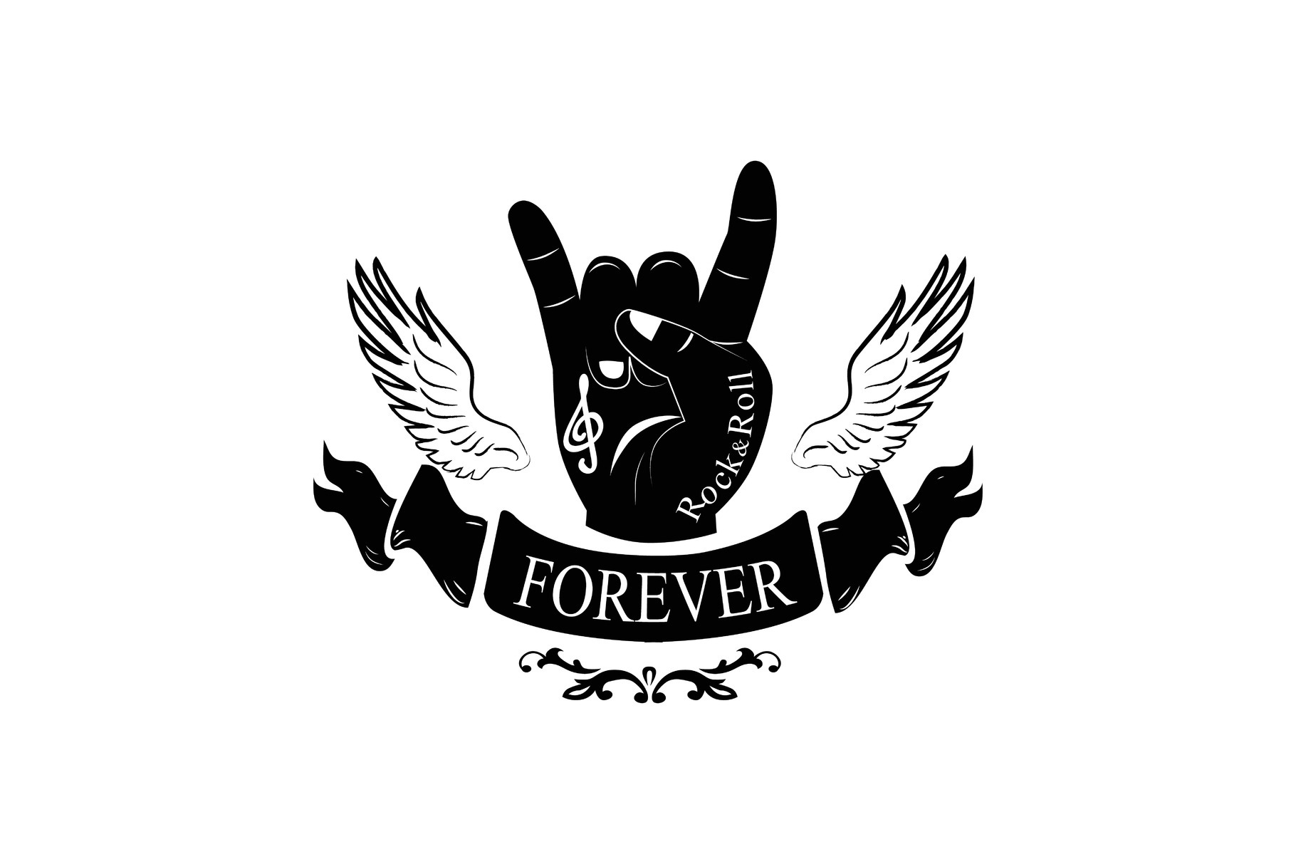 Forever Hand Gesture Horns Vector, an Illustration by robuart