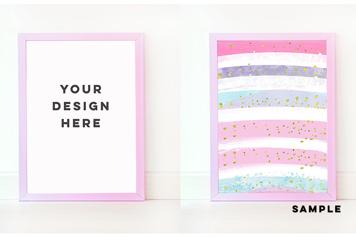 Pink Frame Mock up photography, a Print Template by Sunflower Day Love
