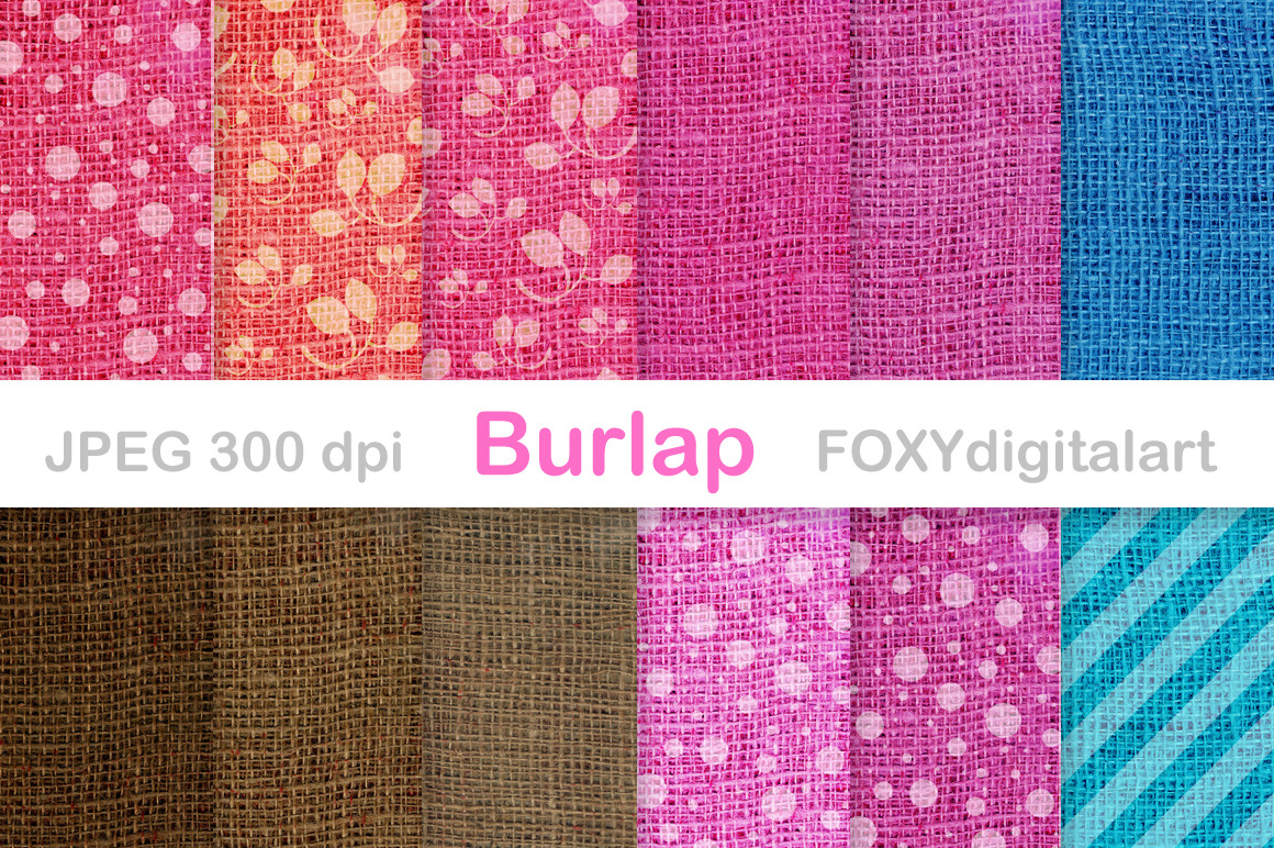 Burlap Digital Paper, a Pattern Graphic by FOXYdigitalart