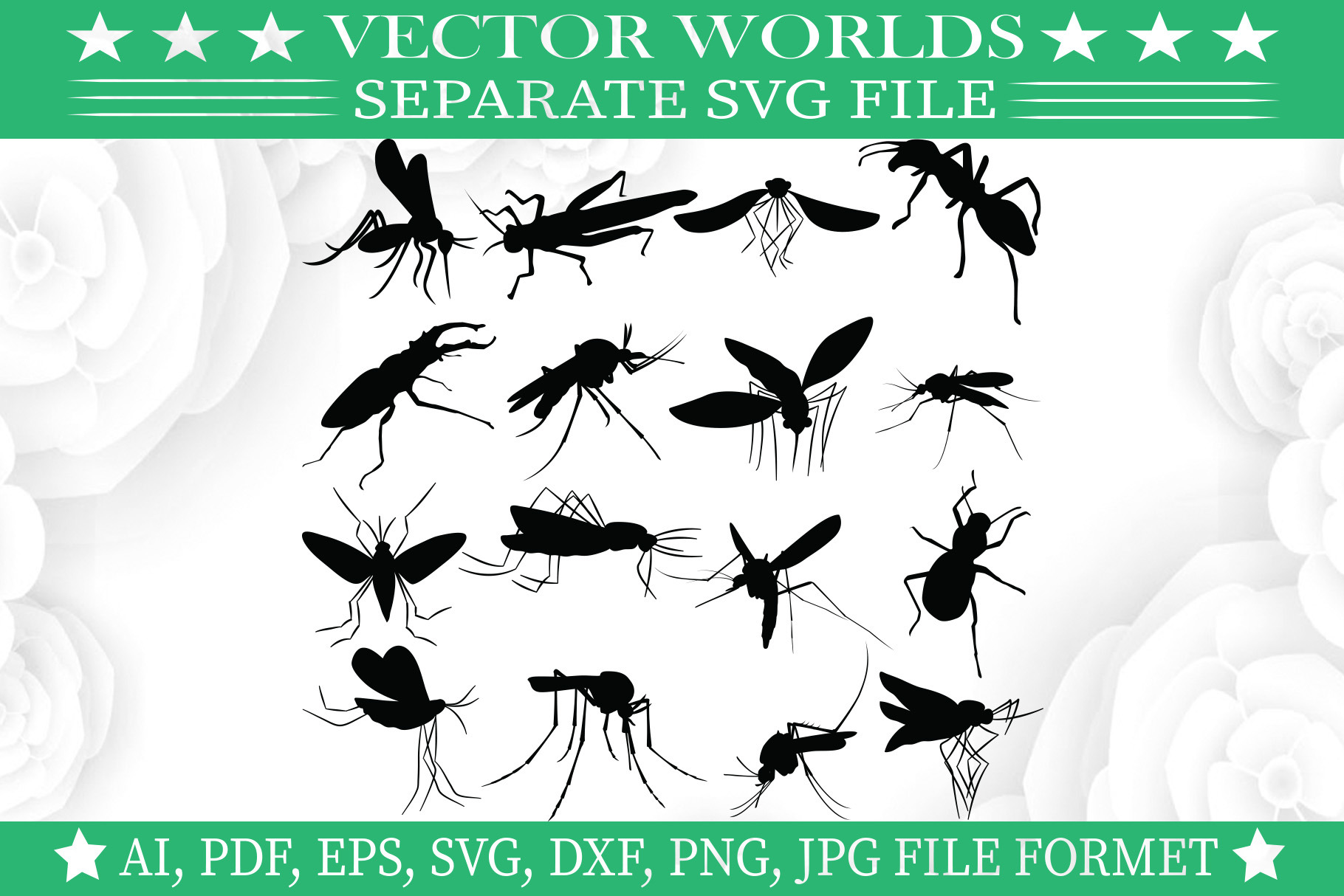 Mosquito Svg, Mosquites Svg, an Object Graphic by VectorWorlds